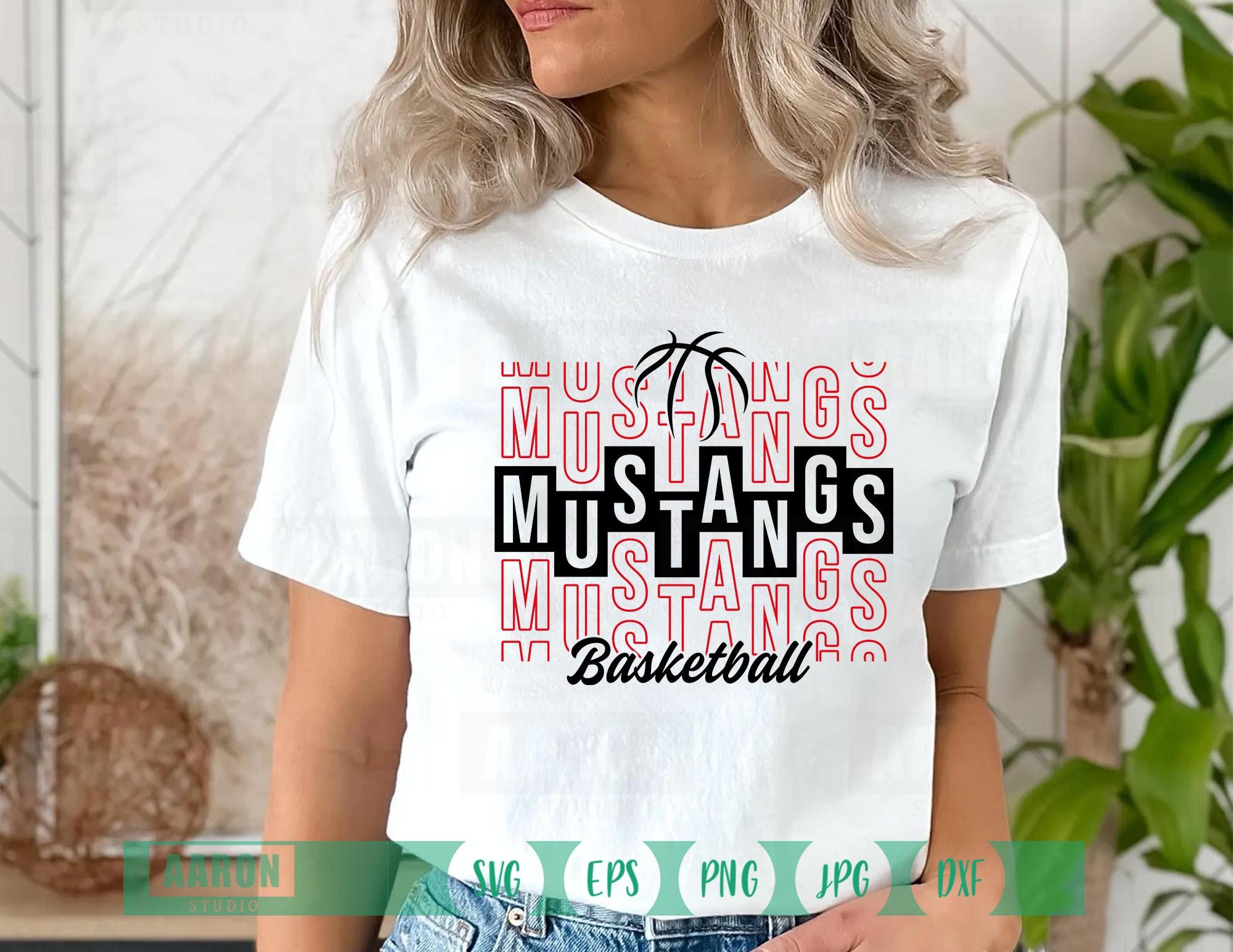 Mustangs Stacked Basketball SVG PNG DXF, Mustangs Basketball Svg ...