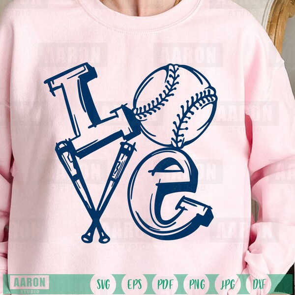 Love Baseball Svg - Etsy