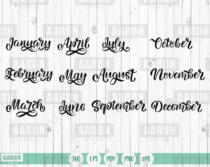 Blank Calendar Svg / Calendar Svg / Monthly Calendar / Months of the ...