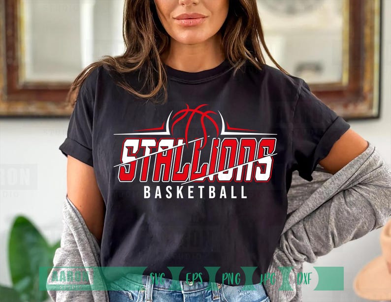 Stallions Basketball Mascot SVG, PNG, DXF (digital Files) - Etsy