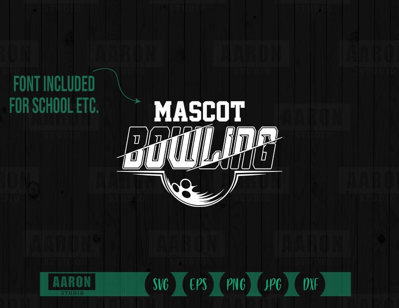 School Mascot Bowling Design, Shirt Template (SVG, PNG, DXF) - Etsy
