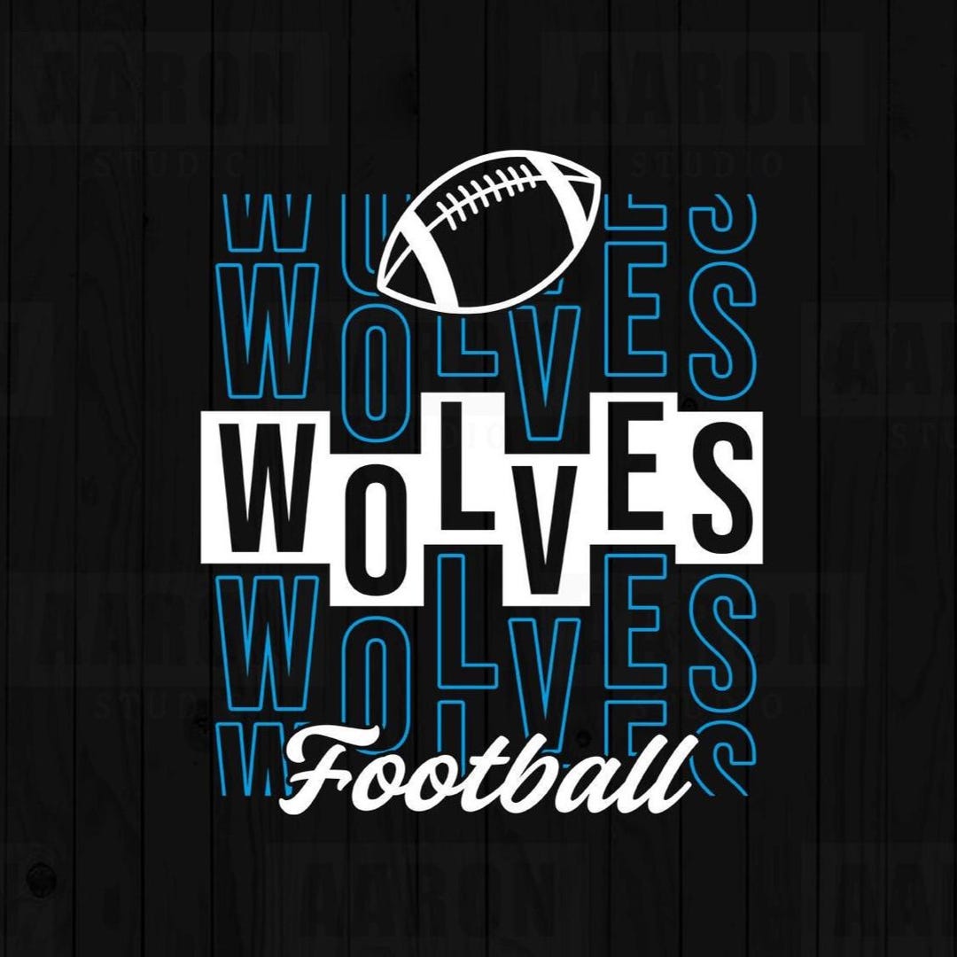 Wolves Stacked Football SVG PNG DXF, Wolves Football Svg, Wolves Mascot ...
