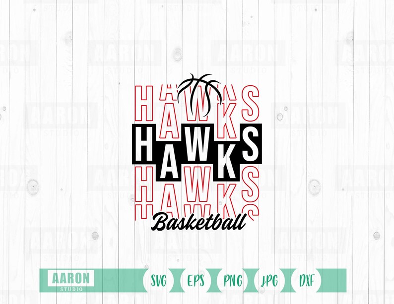 Hawks Stacked Basketball Design, Mascot SVG PNG DXF (digital Files) - Etsy