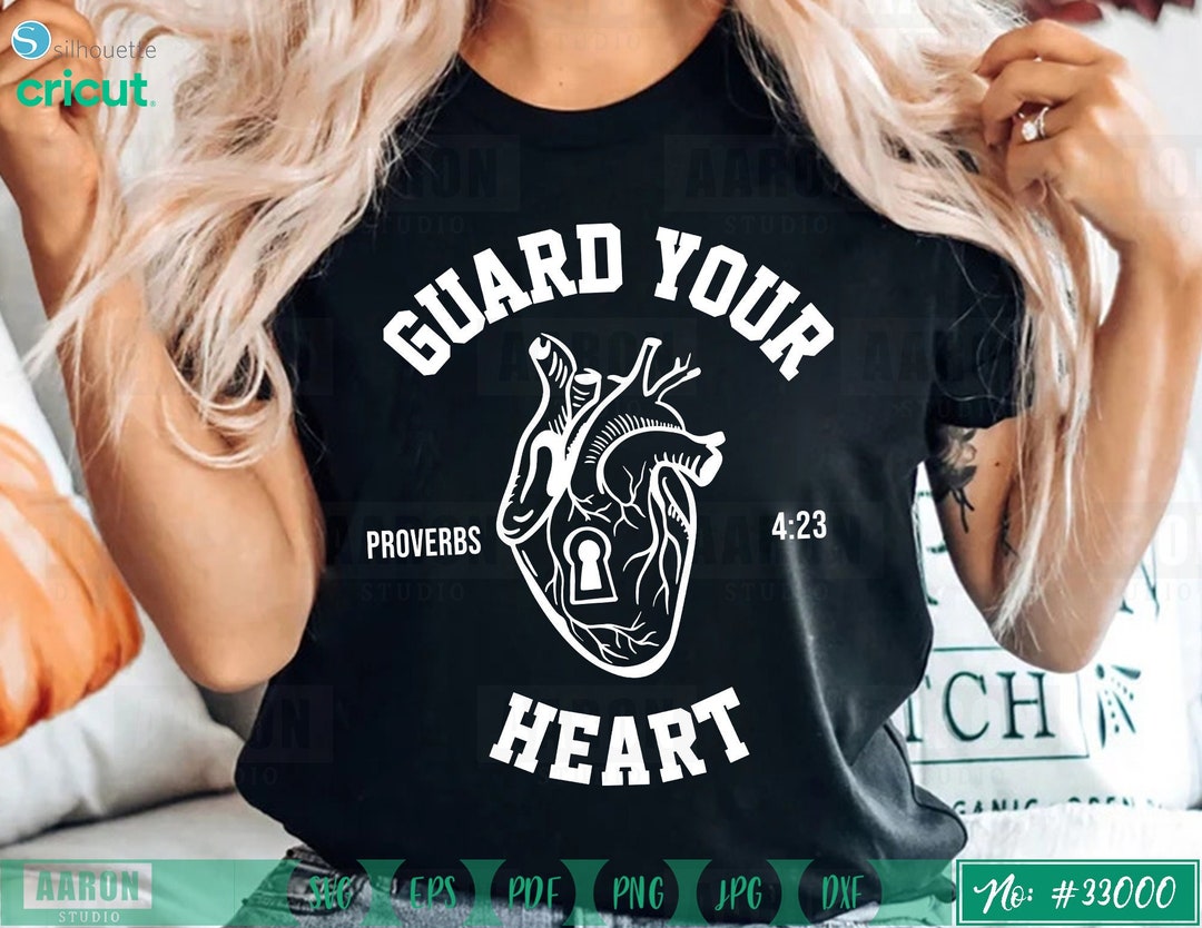 Guard Your Heart Svg, Proverbs Svg, Christian Svg, Heart Sketch Print ...