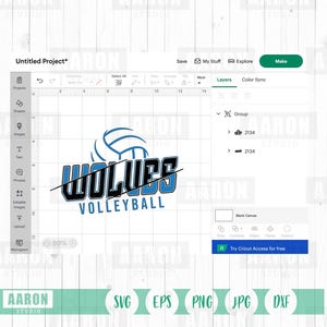 Wolves Volleyball SVG PNG DXF, Wolves Volleyball Svg, Wolves Mascot Svg ...
