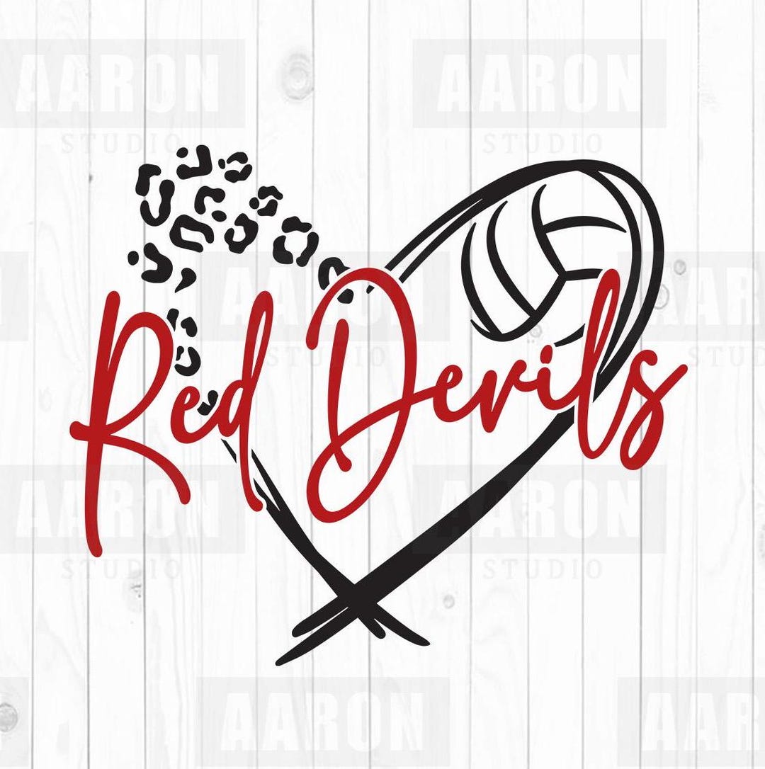 Red Devils Volleyball SVG PNG DXF, Red Devils Volleyball Svg, Red Devilsmascot Svg, Red Devils ...