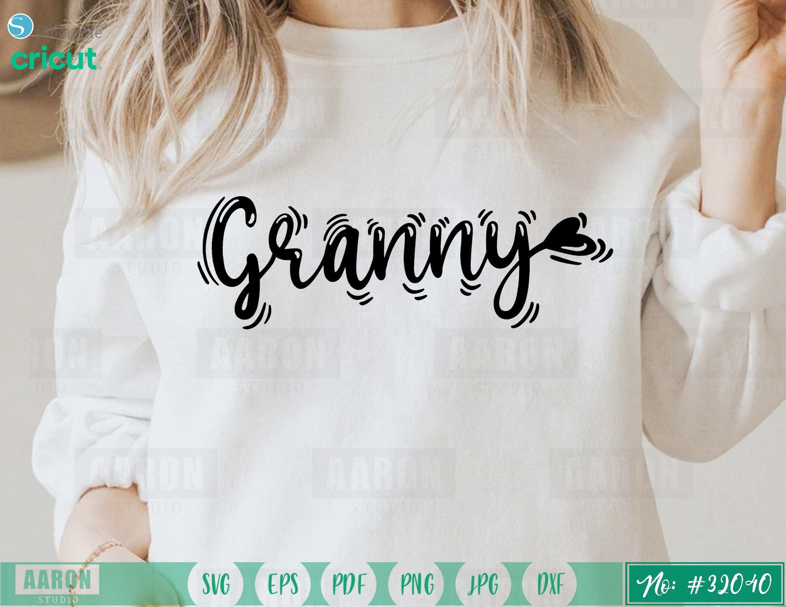 Granny Svg Granny With Heart Svg Cut File for Cricut Family - Etsy