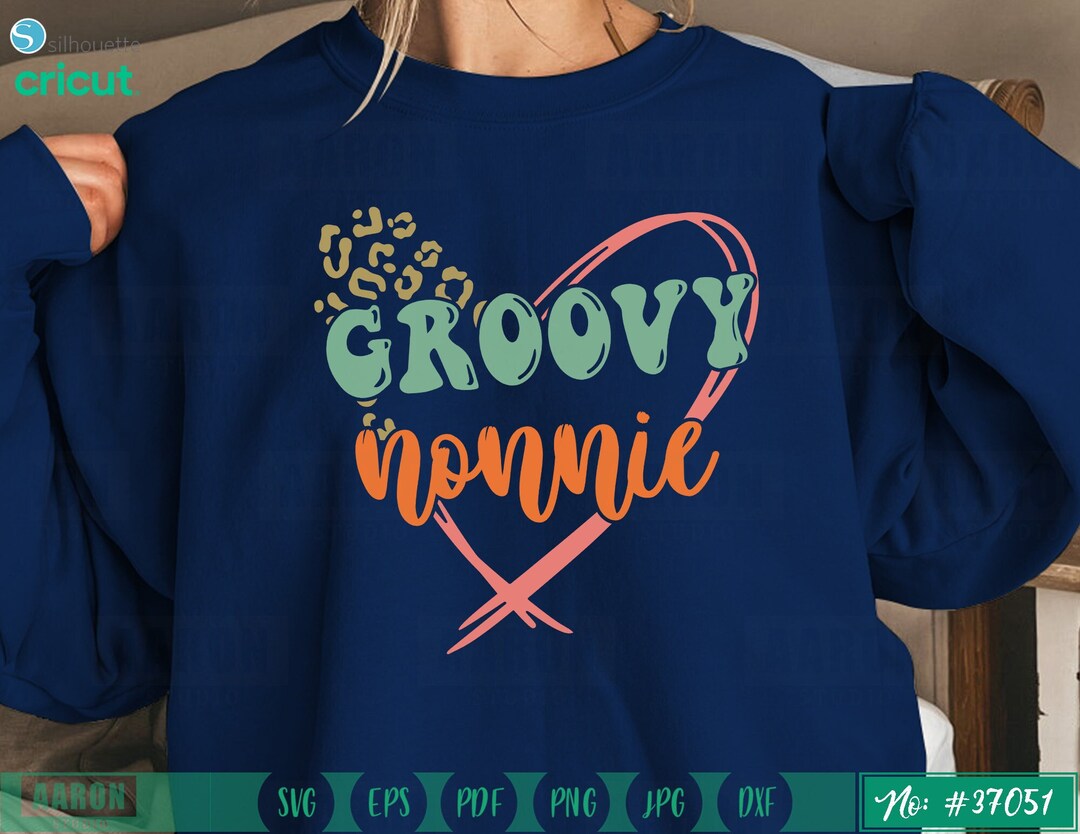 Groovy Nonnie Svg, Mother Svg, Heart Leopard Cheetah Svg, Grandparents ...