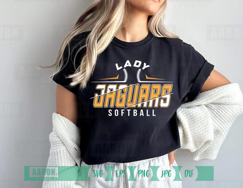 Lady Jaguars Softball SVG PNG DXF, Mascot Shirt Design (digital ...
