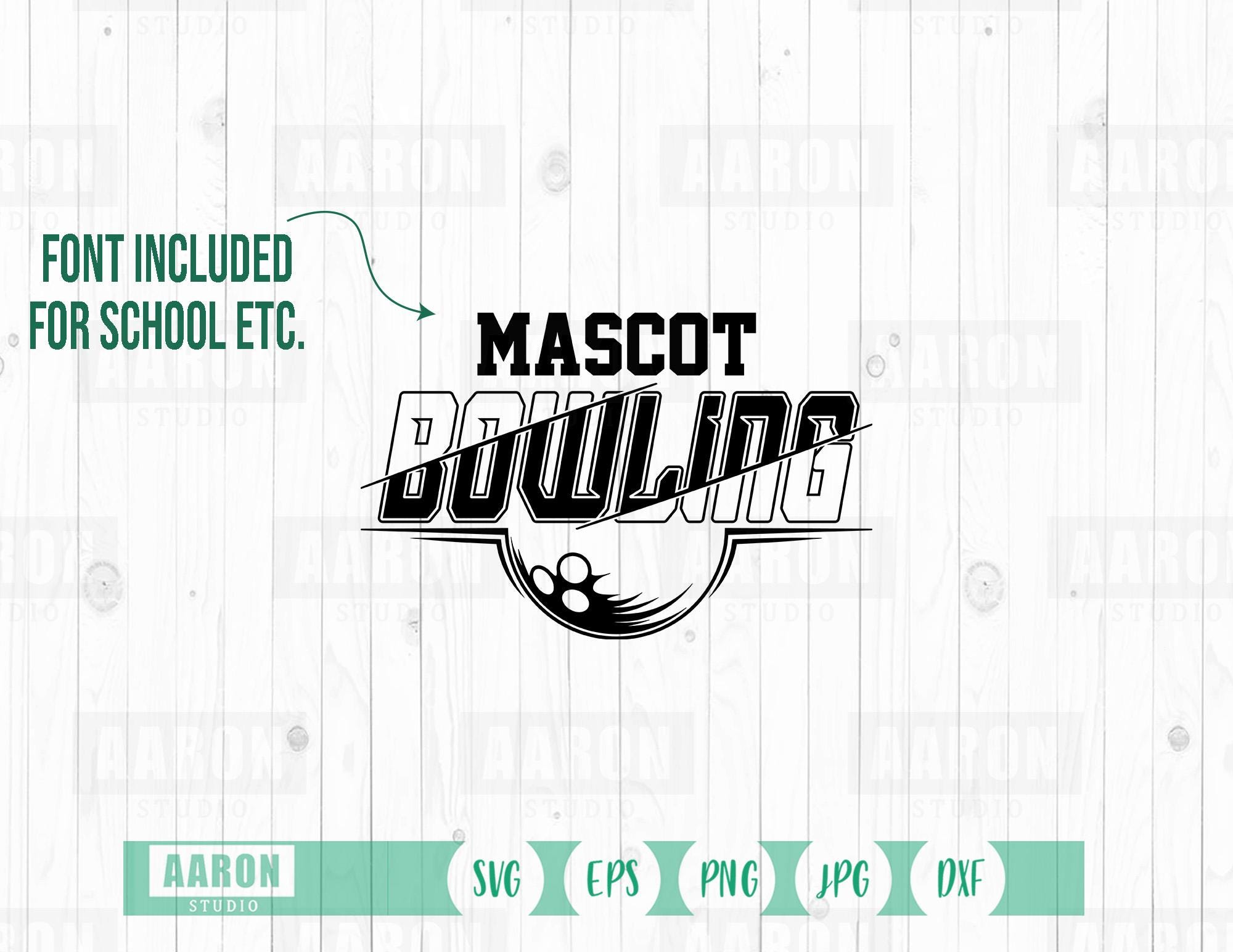 School Mascot Bowling Design, Shirt Template (SVG, PNG, DXF) - Etsy