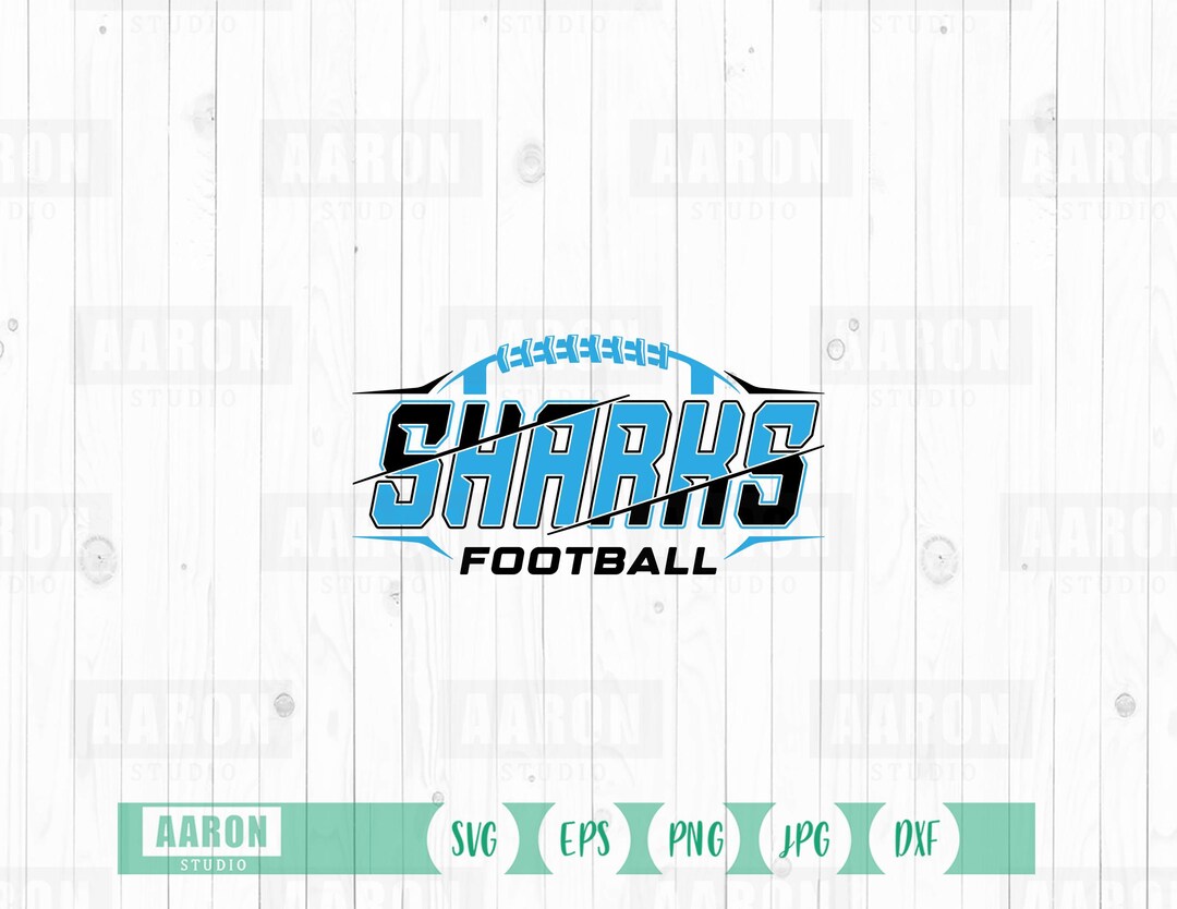 Sharks Football SVG PNG DXF, Sharks Mascot Svg, Football Png, Sharks ...