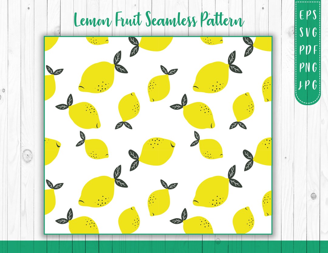 Lemon Svg , Lemon Fruit Pattern Svg , Lemon Seamless Pattern , Fruit ...