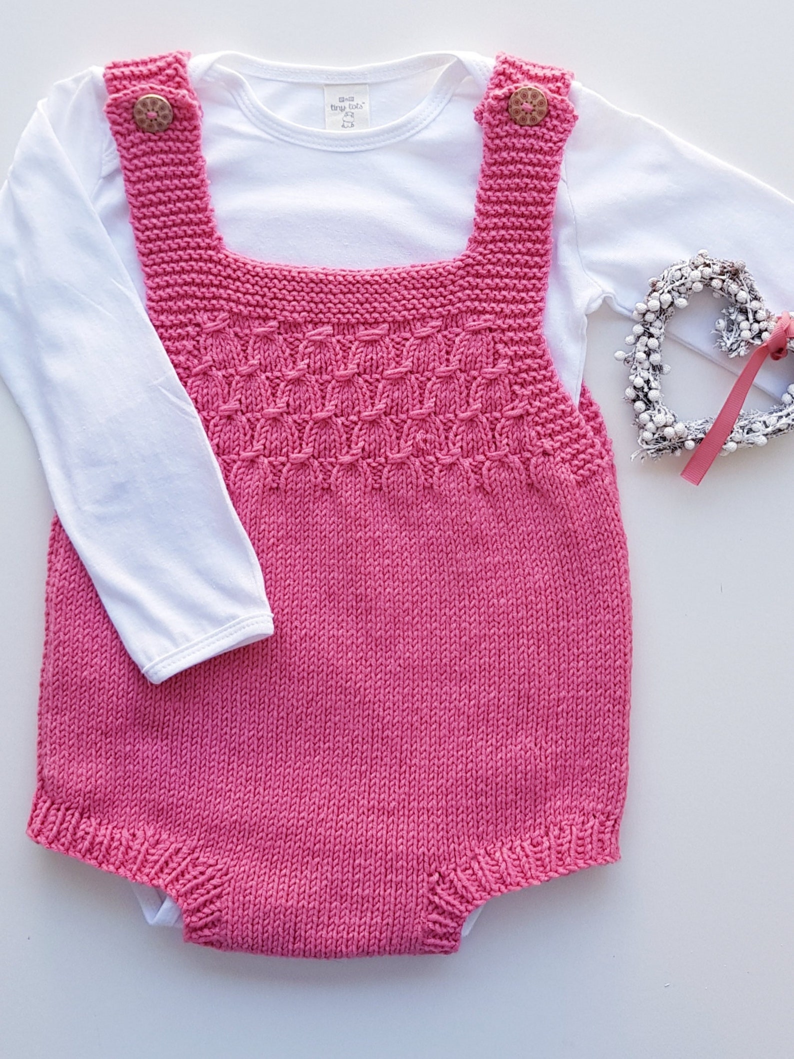 Knitting PATTERN (PDF Download) - Haystack Baby Romper in Sizes 3 - 12 ...