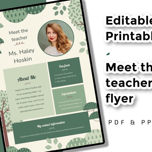 Meet the Teacher Editable Template Back to School Welcome - Etsy