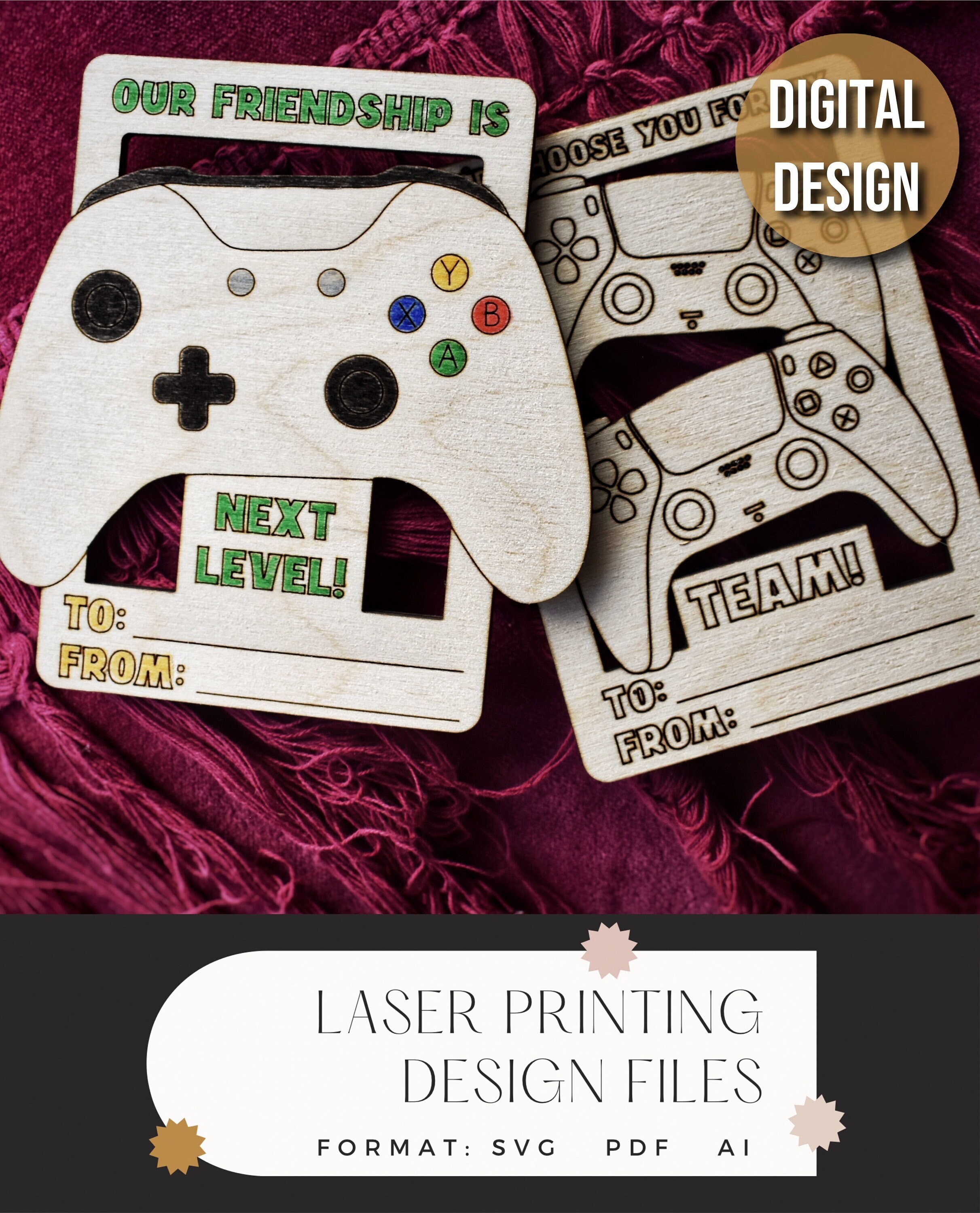 Video Game Themed Valentines Day Card Paint Kit set of 18 - Etsy