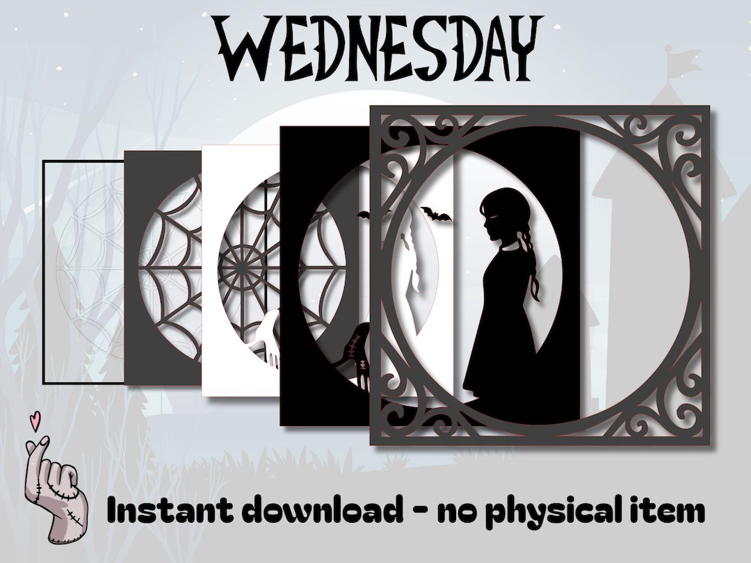 DIY Wednesday Addams Stained Glass Fanart Netflix - Paper Cutout 20 ...