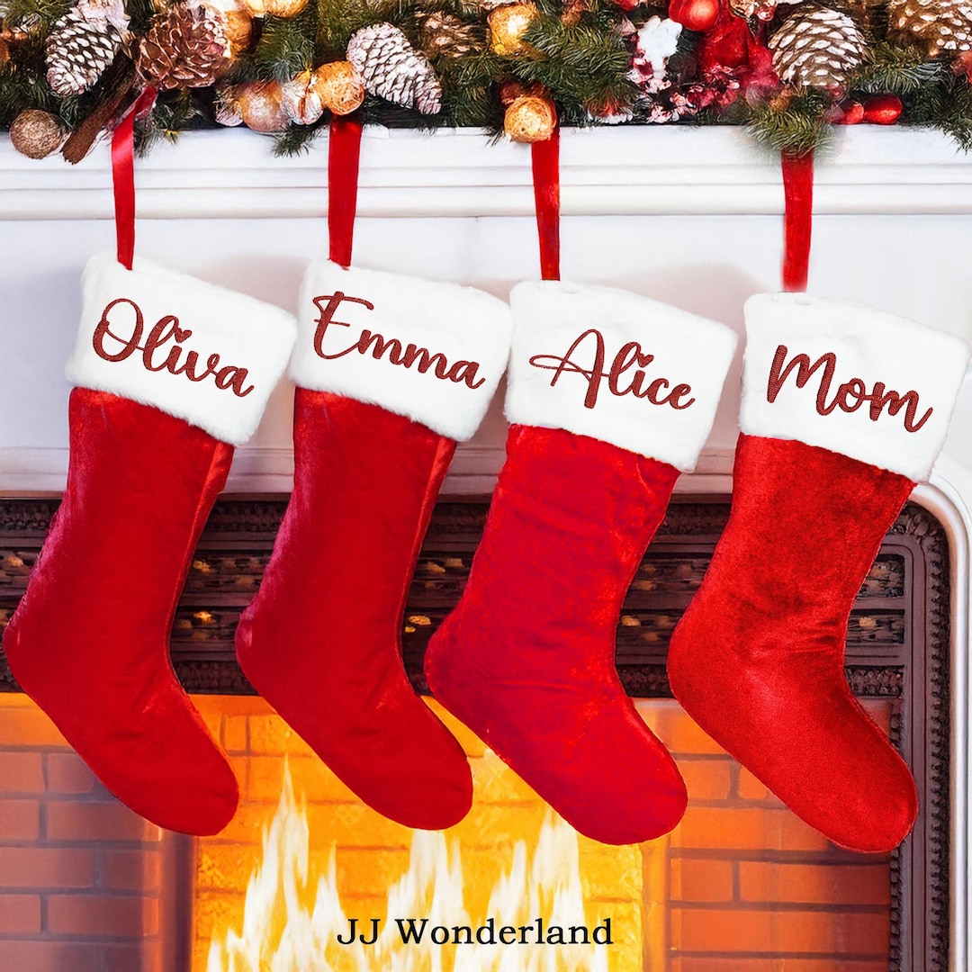 Embroidered Christmas Socks, Tradition Sock With Name,holiday Decor ...