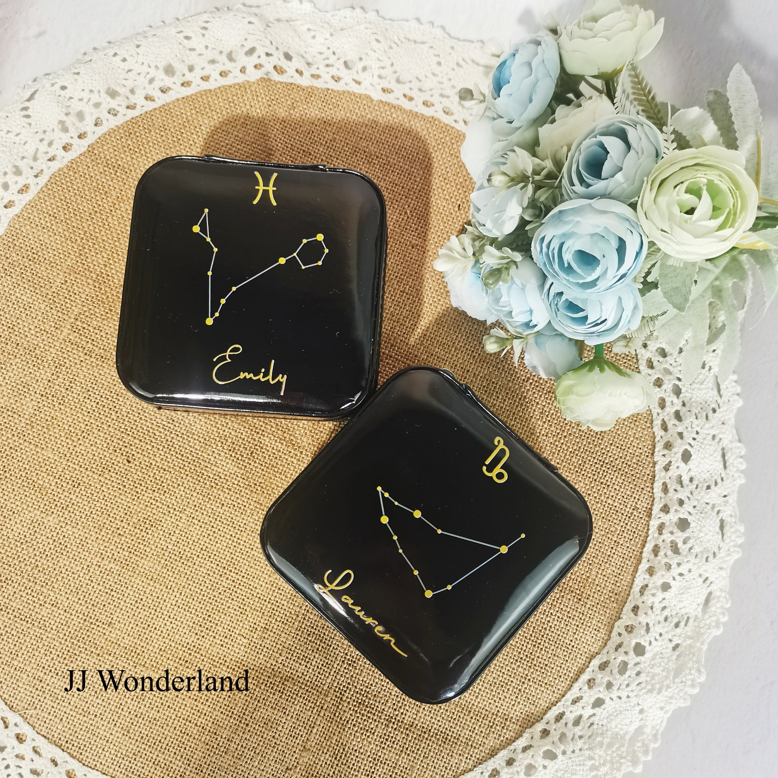Personalized Zodiac Jewelry Box, Star Sign Case, Custom Constellation ...