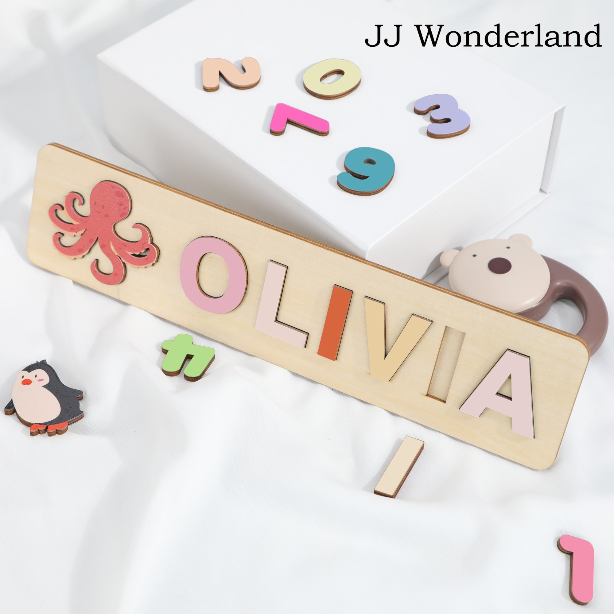 Personalized Name Puzzle, Custom Kids Name Wooden Puzzle, Preschool ...