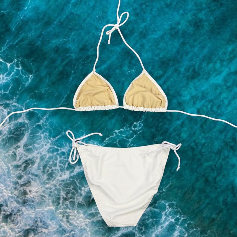 Y2K Deadstock Australian Made White Triangle String Bikini Two - Etsy
