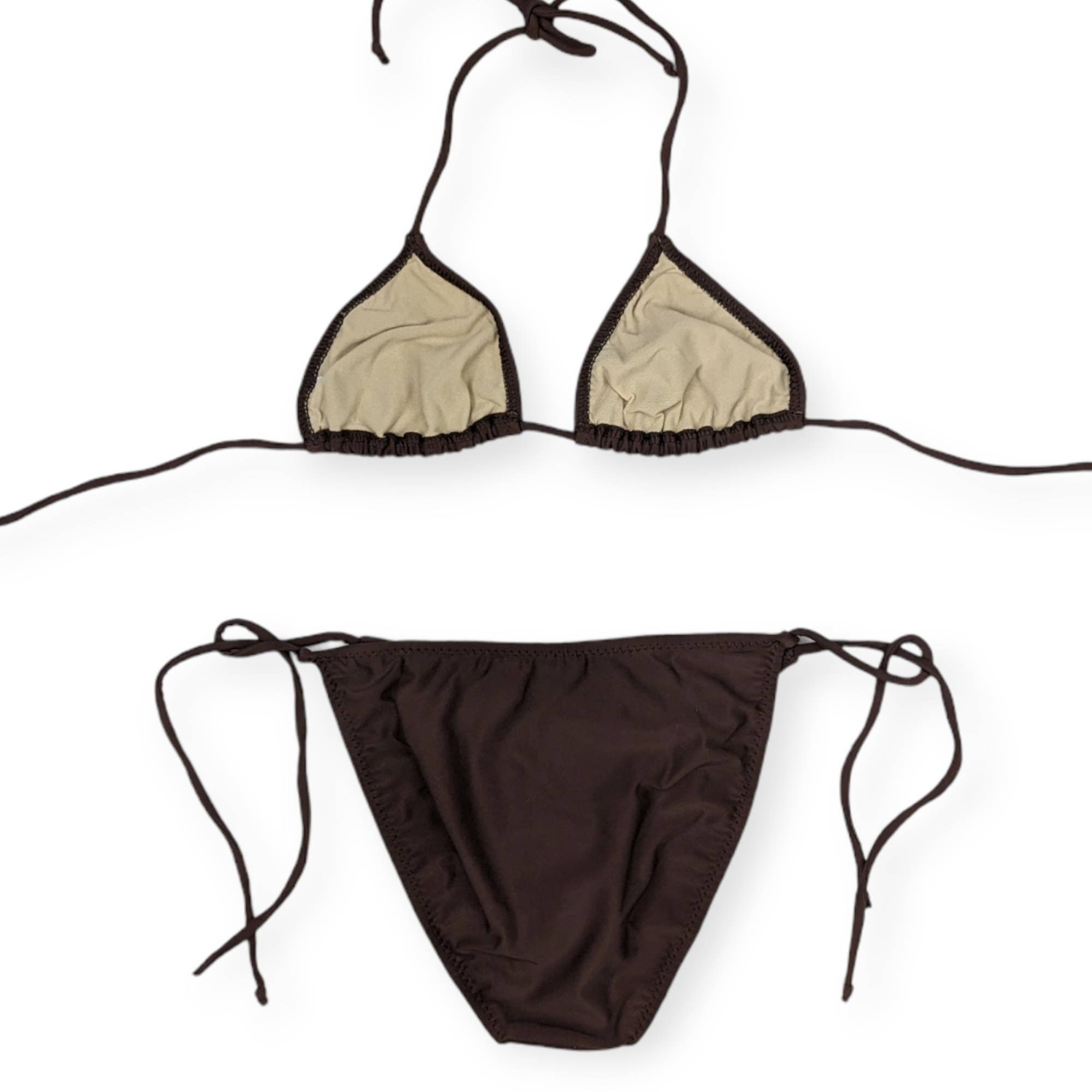 Y2K Deadstock Australian Made Chocolate Triangle String Bikini - Etsy