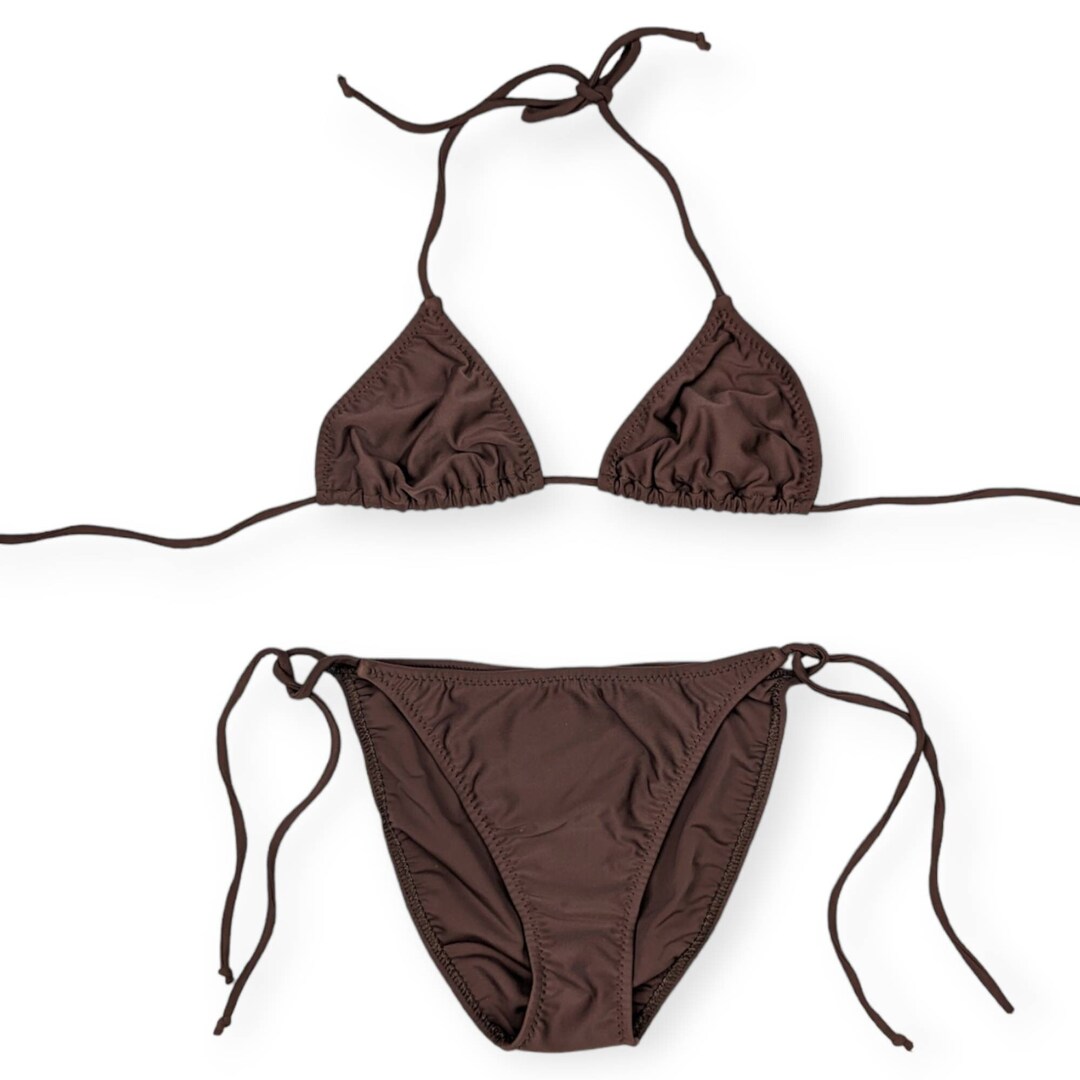 Y2K Deadstock Australian Made Chocolate Triangle String Bikini Two ...