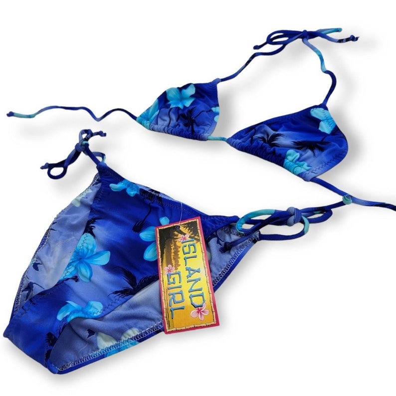 Y2K Deadstock Australian Made Island Palm Triangle String Bikini Two ...