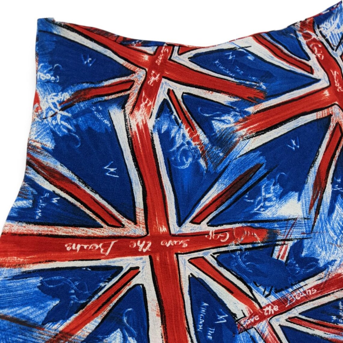 Y2K Deadstock Union Jack Spice Girls One Shoulder Tank Top - Etsy