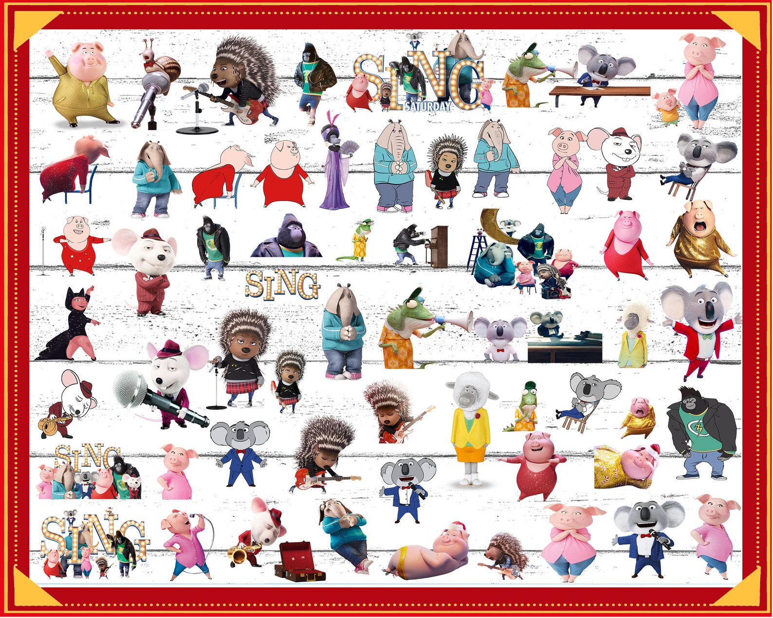 60 Sing Movie ClipArt PNG Images 300dpi Digital Sing Movie | Etsy