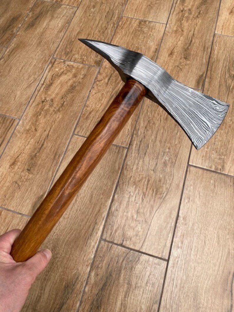 Custom Made Damascus Tomahawk With Spike Walnut Hundle LIMITED EDITION ...