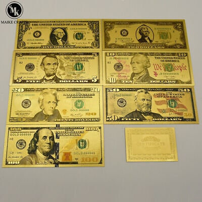 24ct Gold Plated Banknotes Full Set of Seven - Etsy