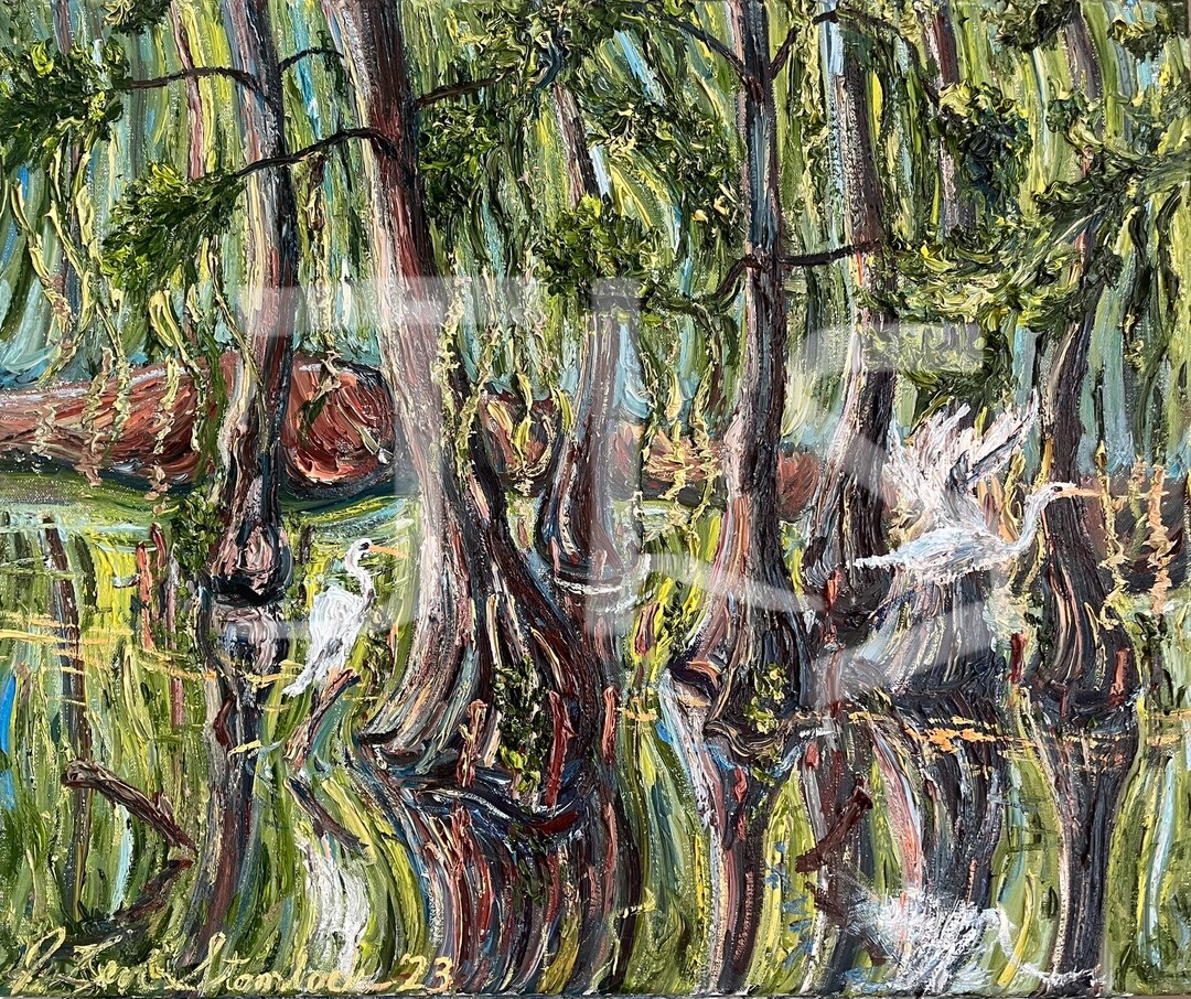 Original Painting of "cypress Swamp" Florida Cypress Swamp Art, 20 X 24 ...