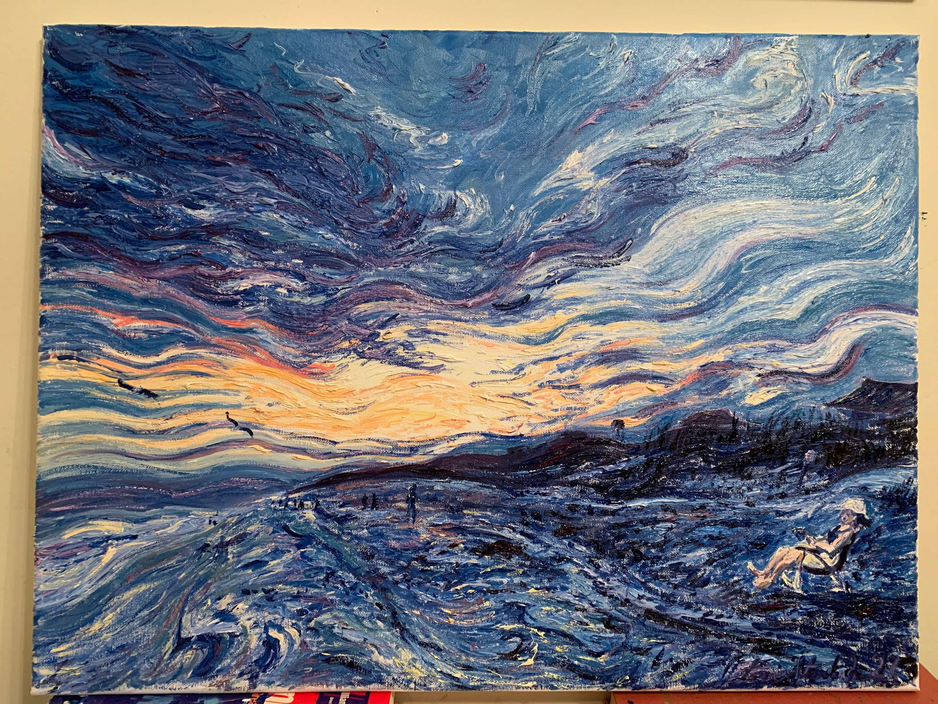 Canvas Print Of Original Atlantic Ocean Scene No. | Etsy