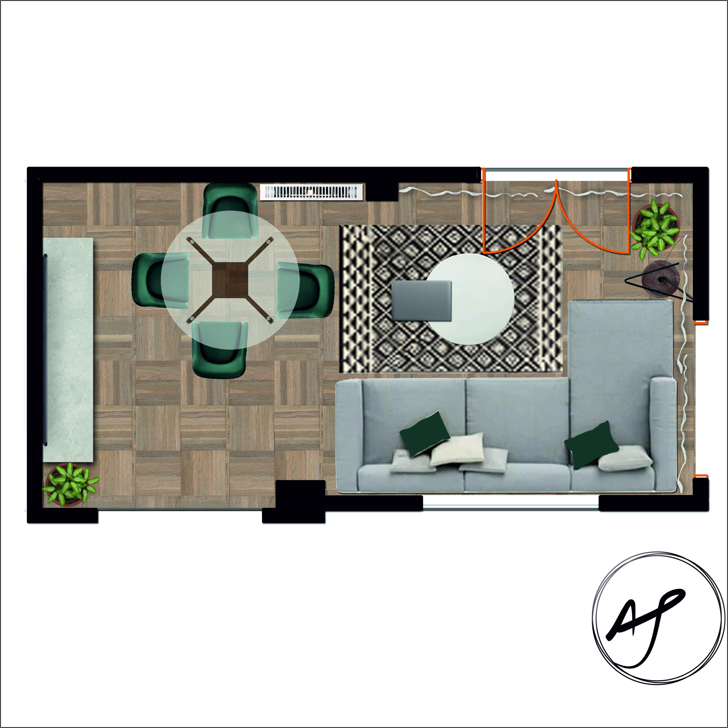 Custom Living Room E-design - Floor Plan Layout (PDF) - Etsy
