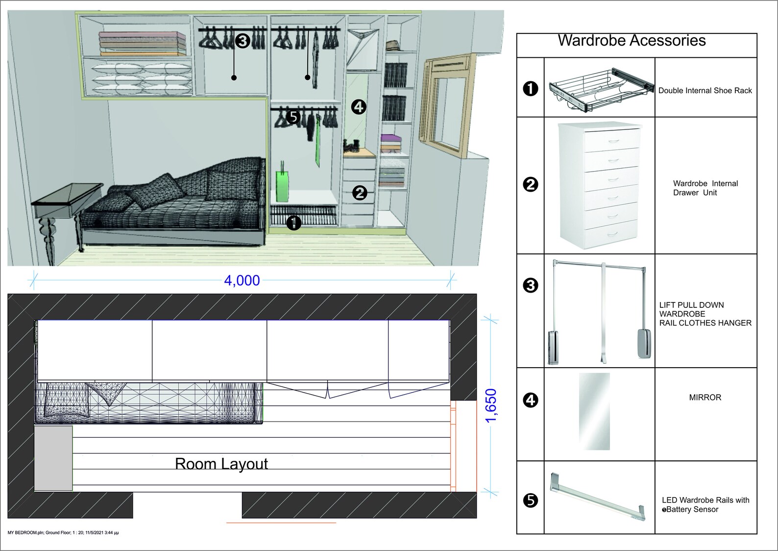 Wardrobe Custom E-design, Online Interior Furniture Design Service ...