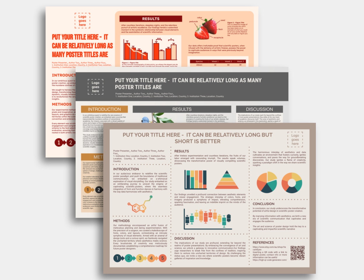 Scientific Poster Template Set - Powerpoint - Google Slides - DIGITAL ...