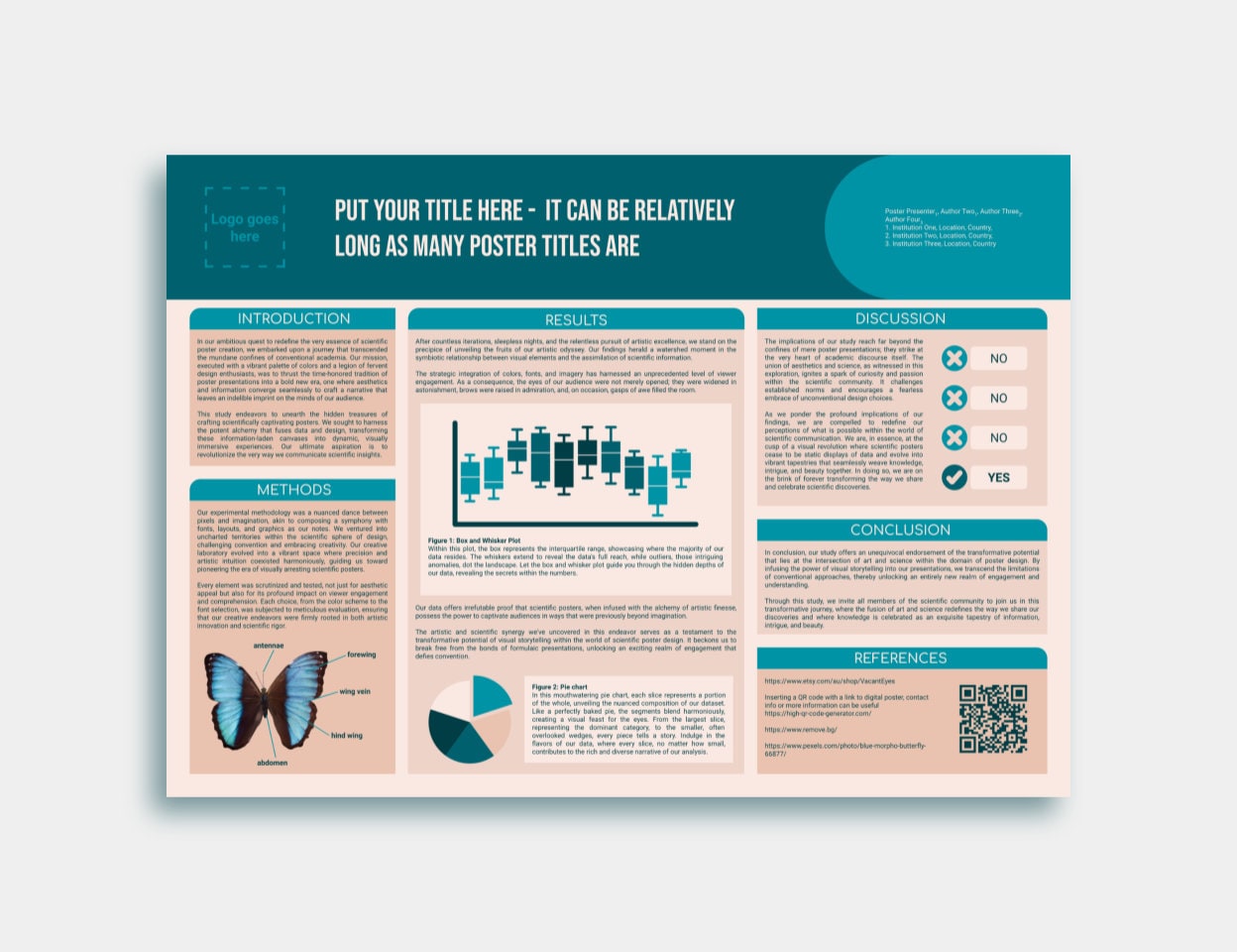 Scientific Poster Template Powerpoint Icons Google Slides DIGITAL Neutral & Teal for Academic or ...