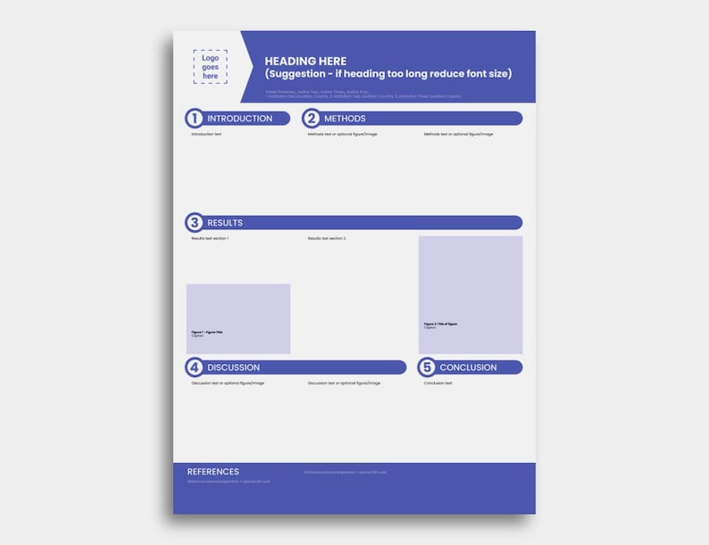 Scientific Poster Template for Powerpoint or Google Slides DIGITAL - Blue Purple - Academic ...