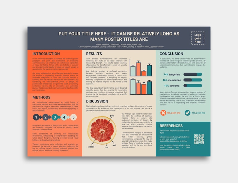 Scientific Poster Template in Powerpoint Google Slides .pptx DIGITAL ...