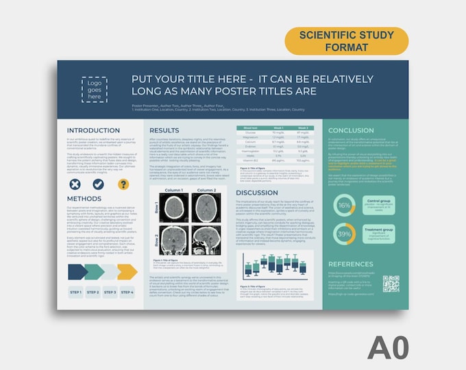 Scientific Poster Template - Google Slides DIGITAL - Cool Tones Pink & Blue - for Academic or ...