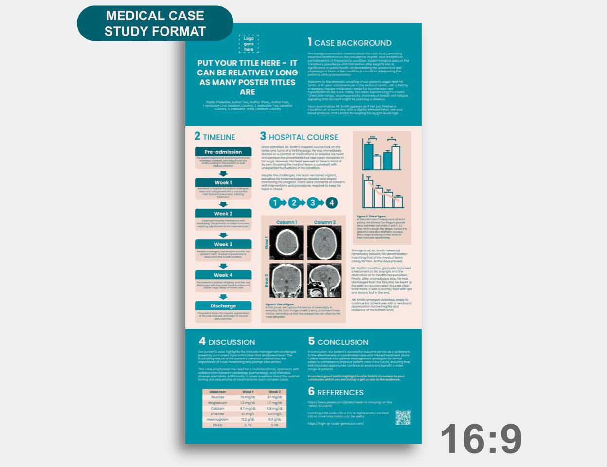 Scientific Poster Template Medical Case Study Template for Powerpoint ...