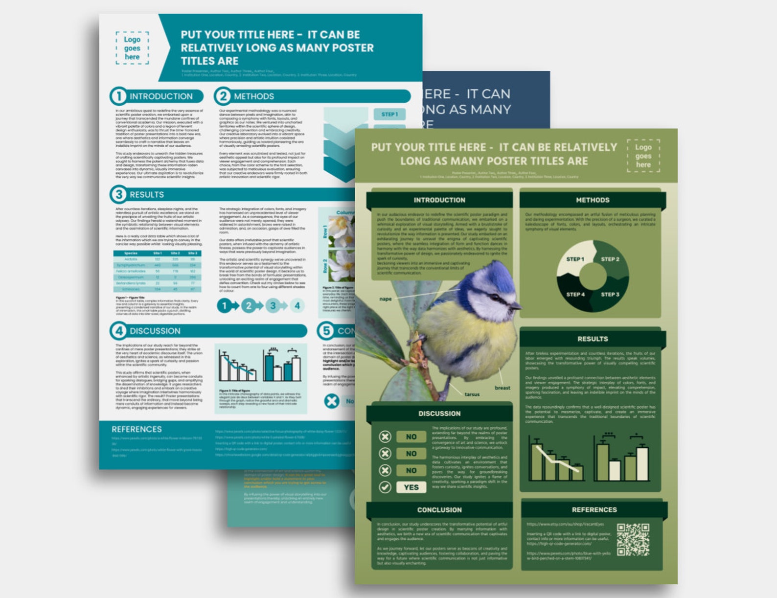 Scientific Poster Template Set - Powerpoint - Google Slides - DIGITAL ...