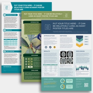 Scientific Poster Template Set Powerpoint Google Slides DIGITAL ...