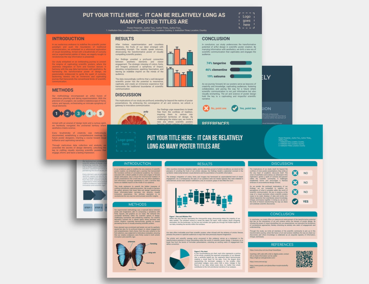 Scientific Poster Template Set - Powerpoint - Google Slides - DIGITAL ...