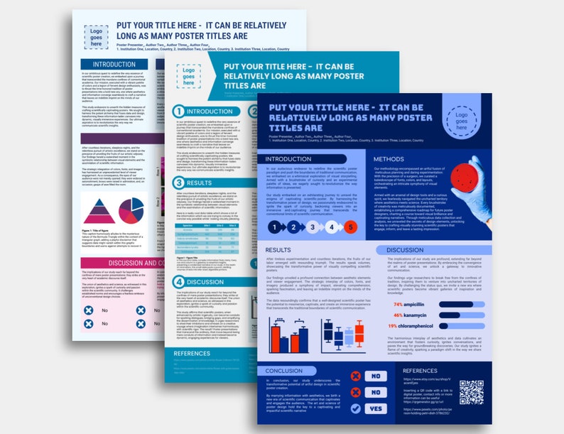 Scientific Poster Template Set - Powerpoint - Google Slides - DIGITAL ...