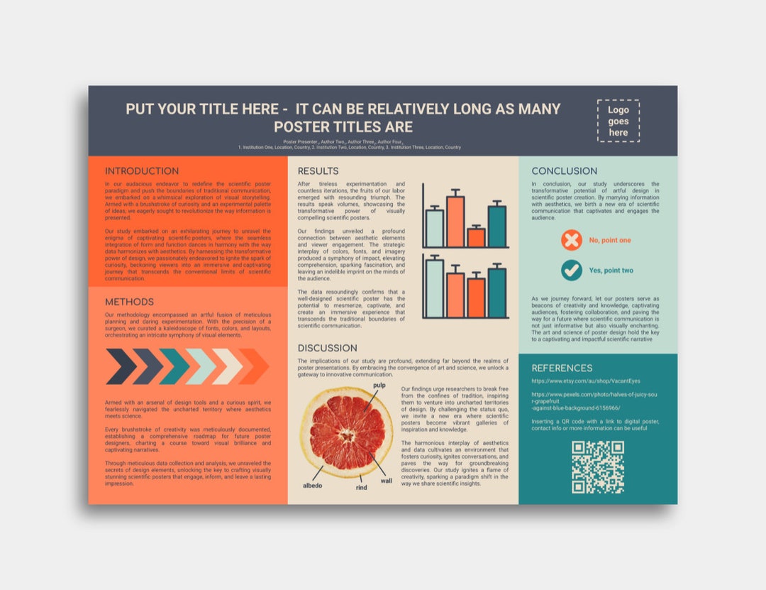 Scientific Poster Template in Powerpoint Google Slides .pptx - Etsy