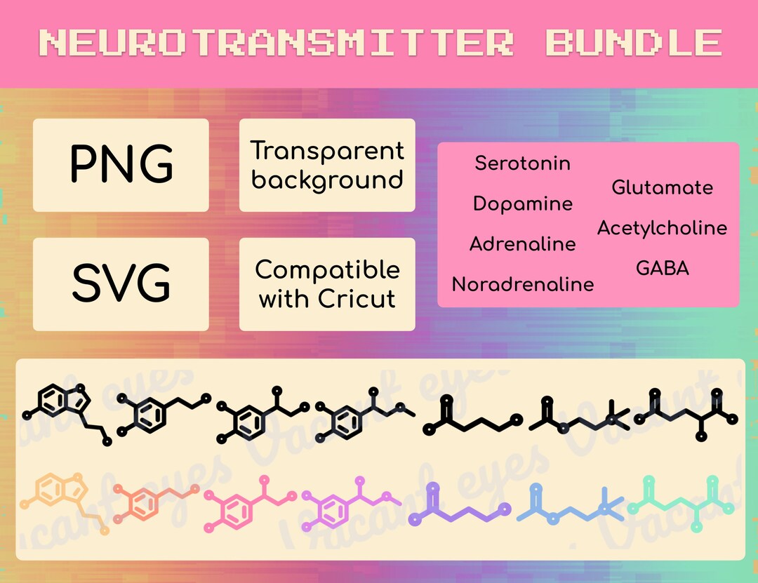 Neurotransmitters Digital Icons Compatible With Cricut - Etsy
