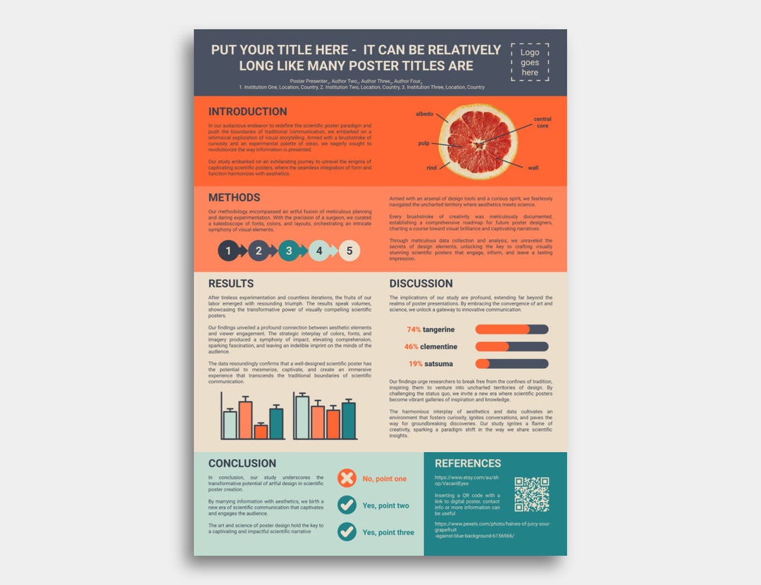 Scientific Poster Template in Powerpoint Google Slides .pptx DIGITAL ...