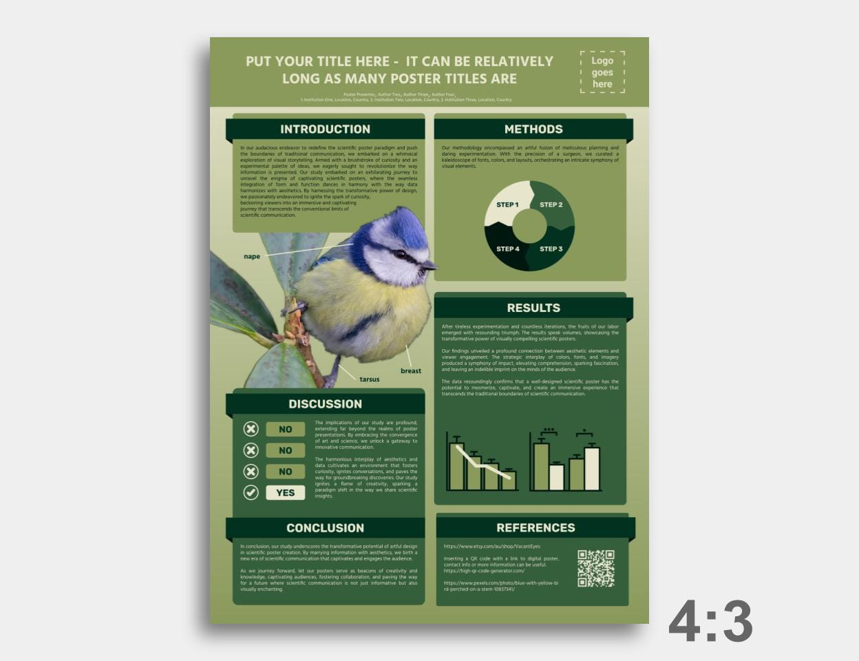 Scientific Poster Template for Powerpoint or Google Slides DIGITAL ...