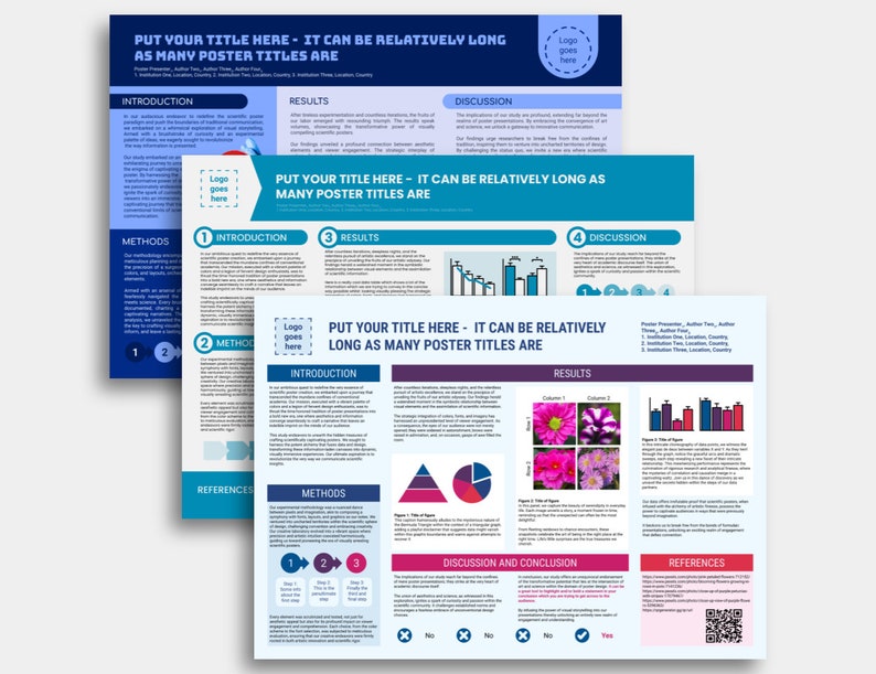 Scientific Poster Template Set - Powerpoint - Google Slides - DIGITAL ...